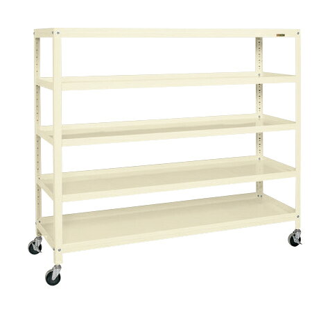 ●外寸：W1500×D600×H1923mm●均等耐荷重（棚1連当り）：250kg●均等耐荷重（棚板1段当り）：150●段数：4段●カラー：アイボリー●質量：85kg●キャスター：100φナイロンウレタン車（内ストッパー付2個）●サカエのラ...