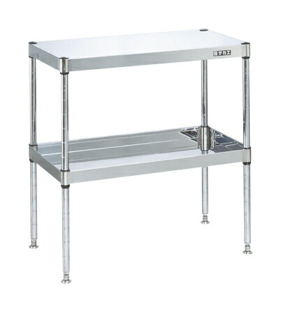●外寸：W750×D500×H780mm●均等耐荷重：100kg●材質：SUS430●質量：10kg●アジャスター：ステンレス製 ネジ径M12×1.75●段数：2●支柱：クロムメッキ25.4φ●改正RoHS10物質対応