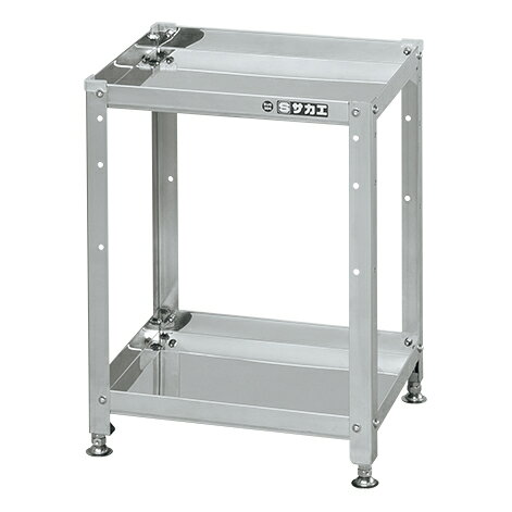 ●外寸：W400×D330×H530mm●均等耐荷重：75kg●質量：5kg●材質：SUS430●アジャスター：ステンレス製　ネジ径M12　P×1.75●支柱突き合わせ方式●棚板は皿型・フラット型変更可能