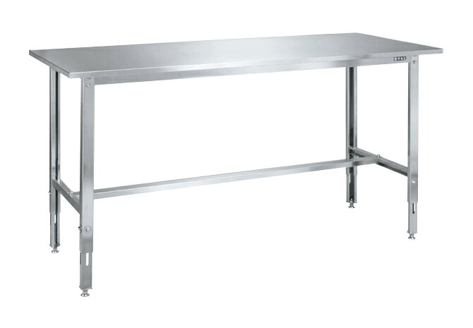 ●外寸：W1800×D750×H700〜900mm●均等耐荷重：150kg●質量：41kg●材質：SUS430（No.4仕上げ）●天板種類：ステンレス天板(材質=SUS430)●天板厚：30mm●アジャスター：ステンレス製　ネジ径M12　P...