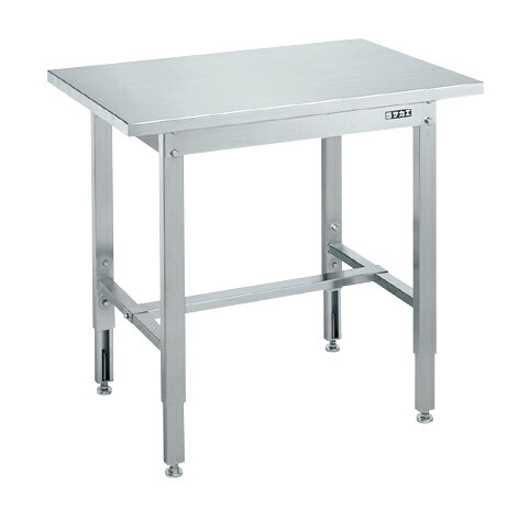 ●外寸：W900×D600×H700〜900mm●均等耐荷重：200kg●質量：24kg●材質：SUS430（No.4仕上げ）※脚フレームはSUS304●天板サイズ：900×600×30mm●天板種類：ステンレス天板R付(材質=SUS430...