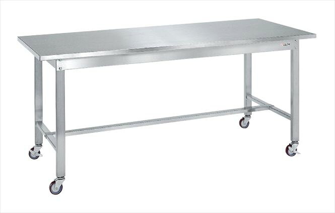 ●外寸：W1800×D750×H802mm●均等耐荷重：150kg●質量：38kg●材質：SUS430（No.4仕上げ）※脚フレームはSUS304●天板サイズ：1800×750×30mm●天板種類：ステンレス天板(材質=SUS430)●天板...