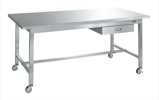 ●外寸：W1800×D750×H802mm●均等耐荷重：150kg●質量：49kg●材質：SUS430（No.4仕上げ）※脚フレームはSUS304●天板サイズ：1800×750×30mm●天板種類：ステンレス天板(材質=SUS430)●天板...
