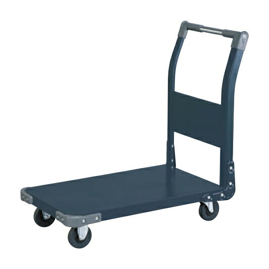 ●外寸：W805×D480×H833mm●均等積載荷重：150kg●荷台寸法：W750×D450mm●質量：16kg●カラー：ダークグレー●キャスター：100φゴム車●取手部は持っても冷たくないポリプロピレン樹脂を使用。