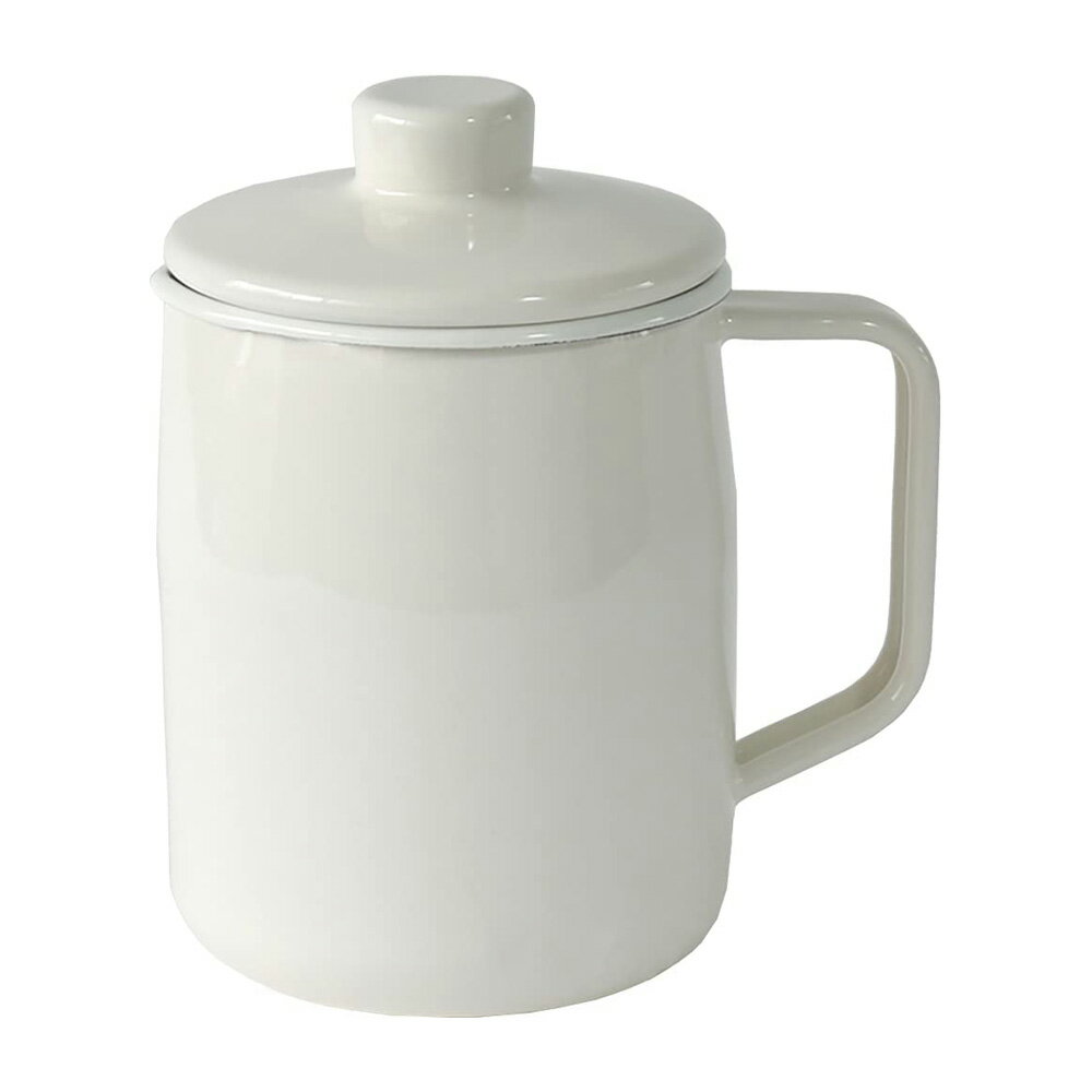 Φ11cm×W15cm×H17cm 重量：550g 満水容量：1L 本体：ホーロー 漉し網：ステンレス タイ製 手軽に使えるスリムでコンパクトなオイルポット。 ステンレスフィルタータイプ(粗目・細目)。表面がガラス質だから、洗いやすい。