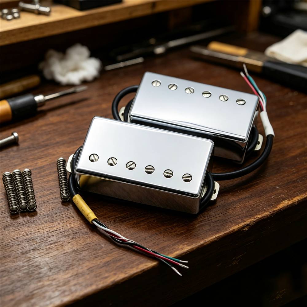 · 【Vintage Covered Humbucker】： タイプ：ヴィンテージスタイルの Covered Humbucker。外観フィニッシュは、Chrome（クローム）、Nickel（ニッケル）、Gold（真鍮金メッキ）からお選びいた...