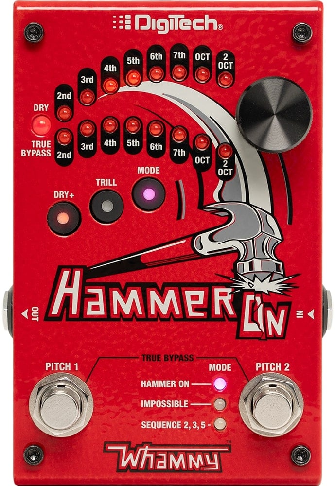 新機能を1台に収めた、新しいWhammyの一員！ HammerOnは、3つのピッチシフト・モードに加えトリルやドライ＋といった新機能を1台に収めた、新しいWhammyの一員です。 ピッチのフット・コントロールとフィンガリングの組み合わせによ...