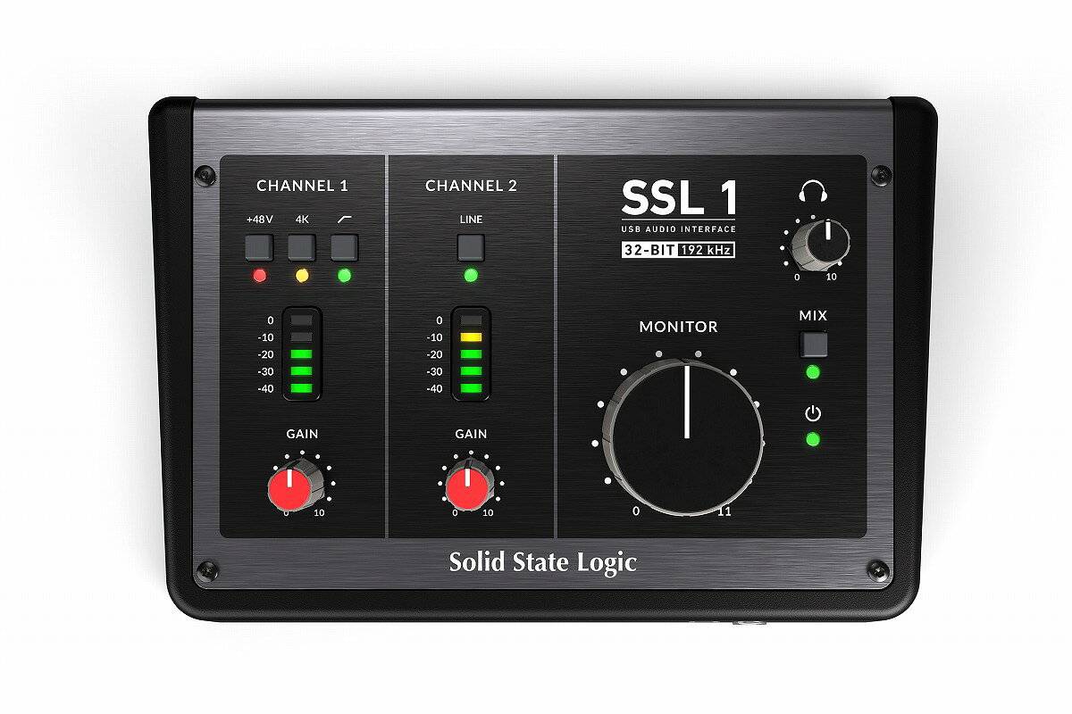 USBオーディオインターフェース SSL1はSSLデザインのハイクオリティなマイクプリアンプを1基搭載した 1 mic In + 1 Line In / 2 Line Out のUSB-Cオーディオインターフェースです。 大型ミキシング・コ...
