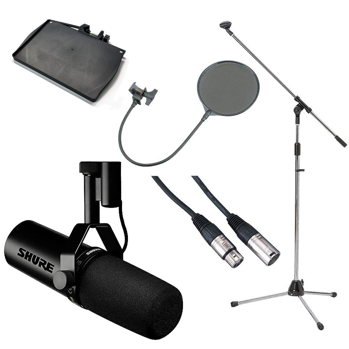 宅録からスタジオまで！レコーディングの必須アイテムが揃う豪華3点セット！更に、ドリンクやちょっとした小物等を置くのに便利な譜面台ラックがセット！マイクスタンドに取付できます！ セット内容 ●SHURE / SM7dB プリアンプ搭載ダイナミ...