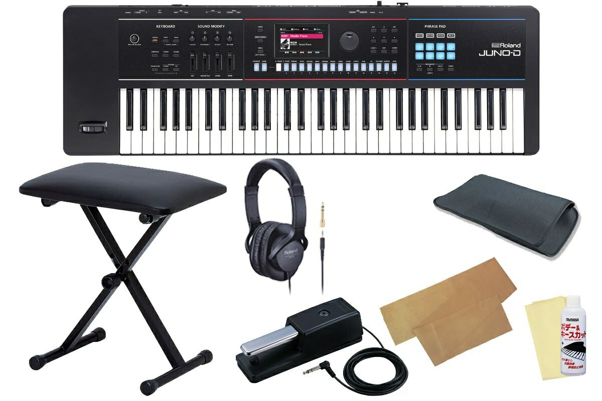 キーボードベンチとダンパー・ペダル「DP-10」のお買い得セット！セット内容 ●Roland / JUNO-D6 《背負える専用キャリング・ケース プレゼント！》 ●Roland / DP-10 (ダンパー・ペダル) ●Roland / R...