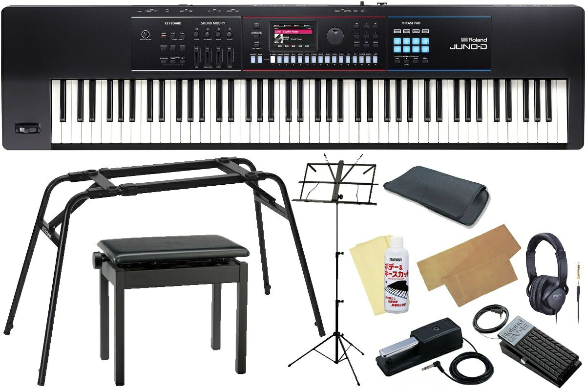 自宅での演奏や練習に便利な基本アクセサリーが揃った、お買い得なスタートセットです！セット内容 ●Roland / JUNO-D8 ●Roland / KS-13 (四脚キーボードスタンド) ●Roland / DP-10 (ダンパー・ペダル...