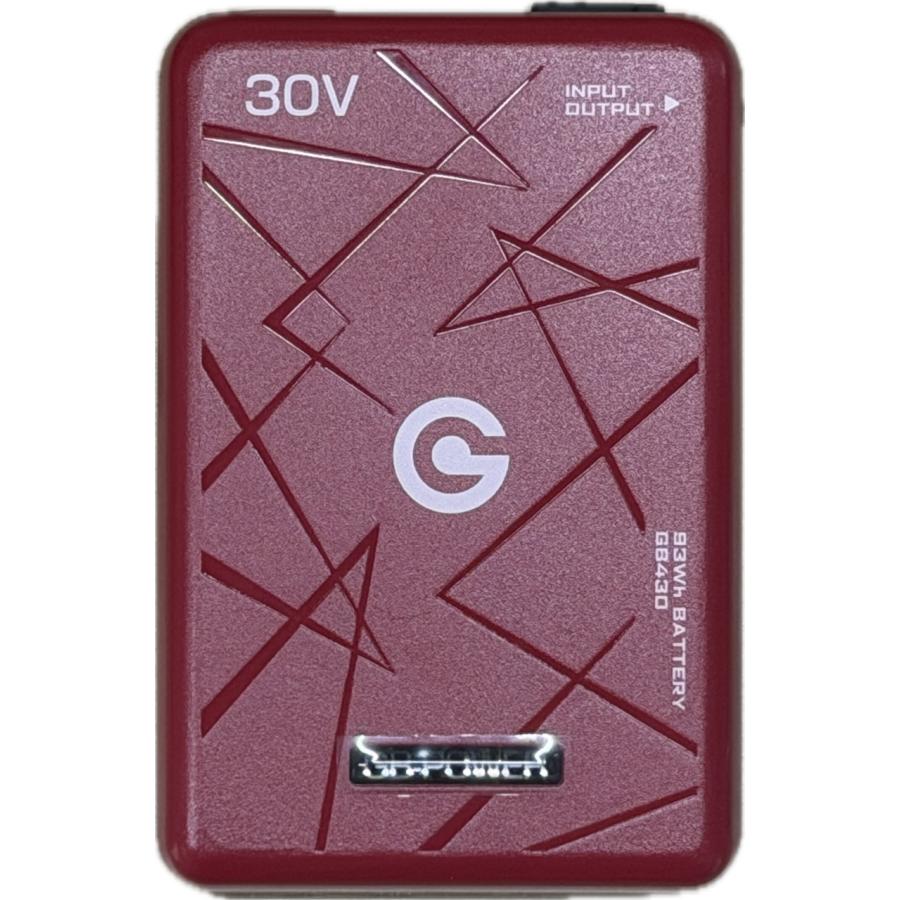 品番：GB430 本体サイズ：W83×H125.5×D30mm 本体重量：432g 充電時間：約3.5時間 出力電圧：30V/約7時間※、24V/約8.5時間※、16V/約10.5時間、10V/約30時間 ※上記の稼働時間は当社30Vファン...