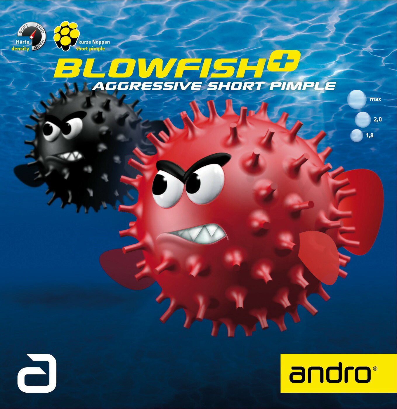 andro アンドロ ブローフィッシュプラス（BLOWFISH PLUS）卓球ラバー 表ソフト テンション系 スポンジ硬度42.5° ドイツ製 全国送料無料 スピードや変化で相手を圧倒したいプレイヤーへ！ブローフィッシュより少し硬めのスポン...
