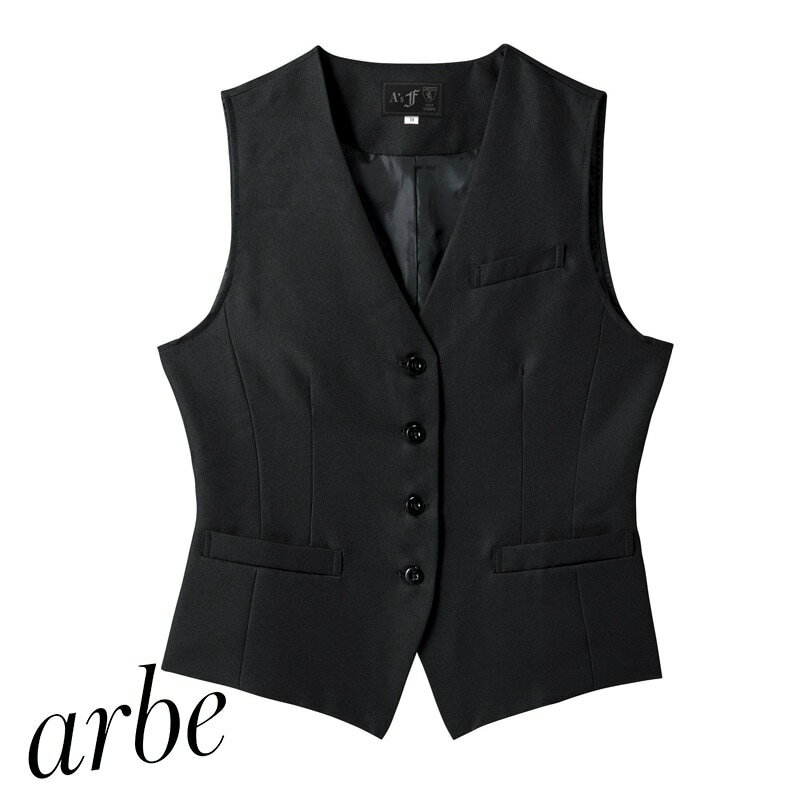 【素材】 ギャバジン（ポリエステル100%） 【カラー】 C-10(ブラック) 【仕様】 ・左胸ポケット・両脇ポケット・尾錠付き・撥水・制電 【商品説明】 かっちりしているのに、どこか優雅なフォーマルベスト。 ・arbe（アルベ） / CH...