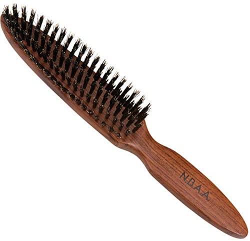 N.B.A.A. フィニッシングブラシ ナチュラルウッド NB-BF4 植え込みサイズを約13cmに設定したことにより、ネープ・サイドのシェープが より簡単に、より美しく仕上げることができるフィニッシングブラシ。 微妙な角度に対応できる、操...