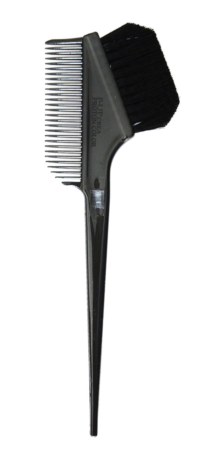 ピーアップ クレア ヘアダイブラシ(コーム付) P-UP CREA 薬剤の浸透力を補助し、塗布しやすく、カラー業務のポテンシャルアップ。 液だれもしにくく、根本も塗りやすい。 コーム付きのヘアダイブラシです。 長さ:約220mm 耐熱温度:...