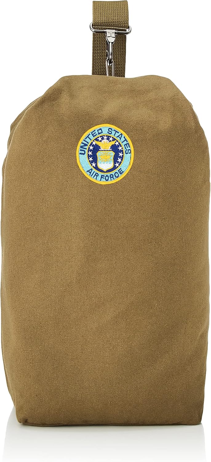 F-STYLE アメリカ軍紋章刺繍ワッペン付き コットンキャンパス 容量20L ダッフルバッグ　F-SD010402?オリーブ/USAF