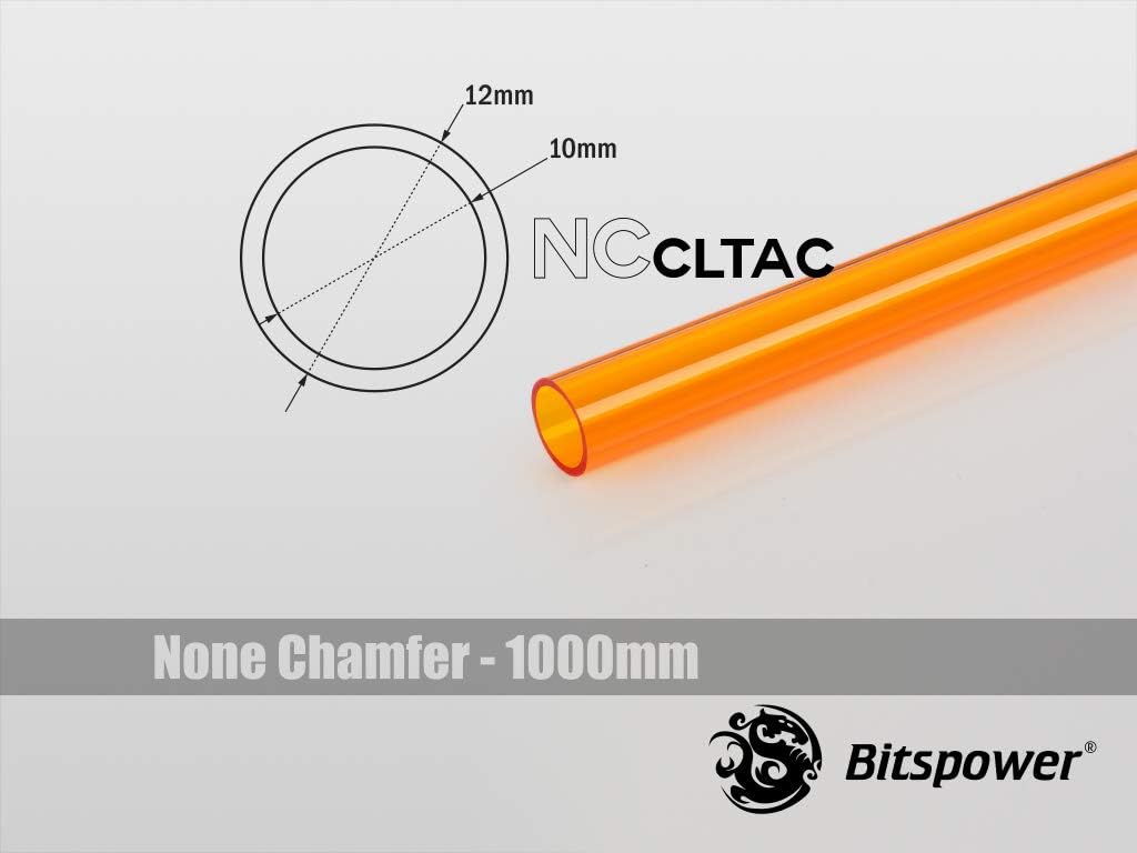 Bitspower None Chamfer Crystal Link Tube OD 12MM - Length 1000mm (ICE Orange)