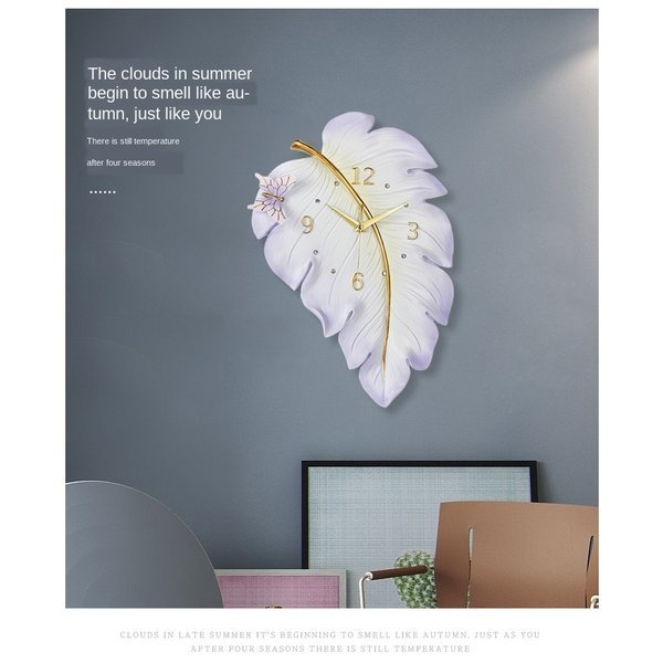 壁掛け時計 3d クリエイティブ かけ時計 リーフ 壁 家の装飾 リビングルーム 現代的 寝室 サイレント 家庭用 壁の装飾 おしゃれ