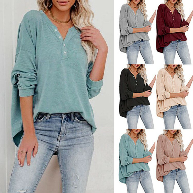 商品名ニット レディース 20代 30代 40代 春 秋冬 長袖 Vネック トップス シンプル 洗える ゆったりおしゃれカラーブラック,グレー,あんず色,カーキ,ブルー,ワインレッドサイズS,M,L,XL素材コットンご注意●色合いはモニター...