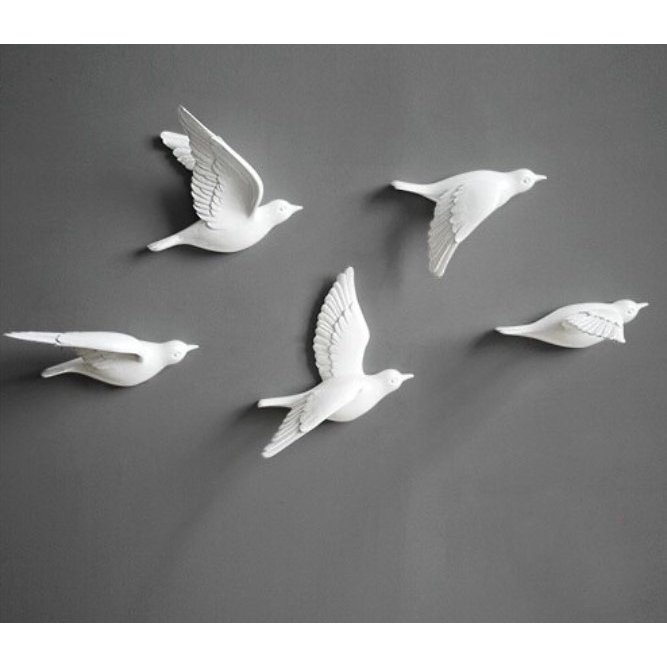 🕊? アンティーク調 鳥 立体壁飾り ウォールアクセサリー 5点セット 壁に舞う優雅な鳥たちが彩る、アンティーク風ウォールアクセサリー5点セット！選べる3カラーでおしゃれな空間作りを。 【アンティーク調のエレガントなウォール...