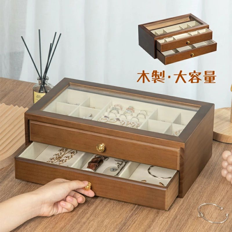 商品詳細 カラー:原木色 材質:松材 開く蓋における透明部分の材質は、ガラスでございます。 サイズ:35.7*20*13cm 約3.0kg 適用シー ピアス ネックス 指輪 ブスッ アクッなどの収納 ギフ もの 商品特徴 木製デザイ：天然木...