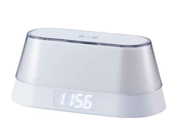 商品詳細 商品サイズ 173×91×85mm 個装箱 185×105×95mm 本体重量 545g 材質 ABS樹脂・MDF 機能 ブルートゥーススピーカー・ワイヤレス充電・時計・アラーム3種・カレンダー・温度計・音振動センサー 付属 US...