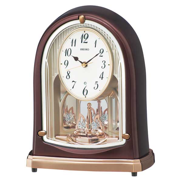 【枠材】 プラスチック枠（茶メタリック塗装） 前面：ガラス 【サイズ・重さ】306×238×139mm 1.3kg 【電池】単3（アルカリ）×5 (電池寿命約1年間) 【機能】 　　・電波修正機能（40kHz/60kHz自動選局・受信OFF...