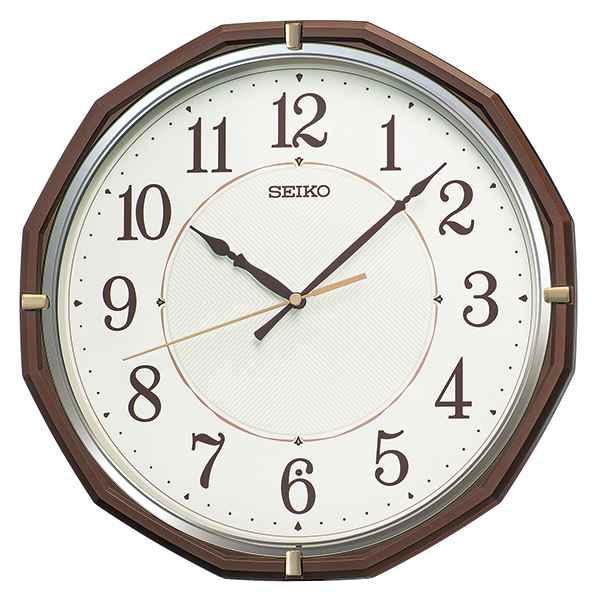 商品詳細 枠材 プラスチック枠（茶メタリック塗装）前面：ガラス サイズ・重さ 305×305×47mm 730g 電池 単3（アルカリ）×1 機能 ・電波修正機能（40kHz/60kHz自動選局・受信OFF機能つき） ・ステップセコンド ・...