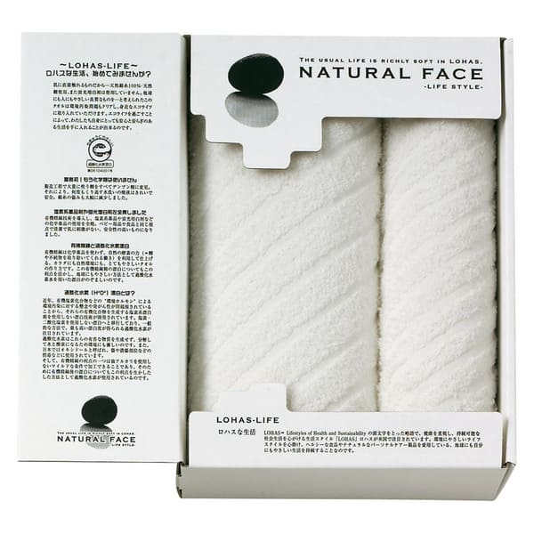 　　☆☆☆ 商品詳細 ☆☆☆ ●化粧箱／約280×210×85mm ●材質／綿100%（過酸化水素漂白） ●内容／バスタオル（約600×1200mm）・フェイスタオル（約340×800mm）×各1 ●重量／約500g ●原産国／日本製