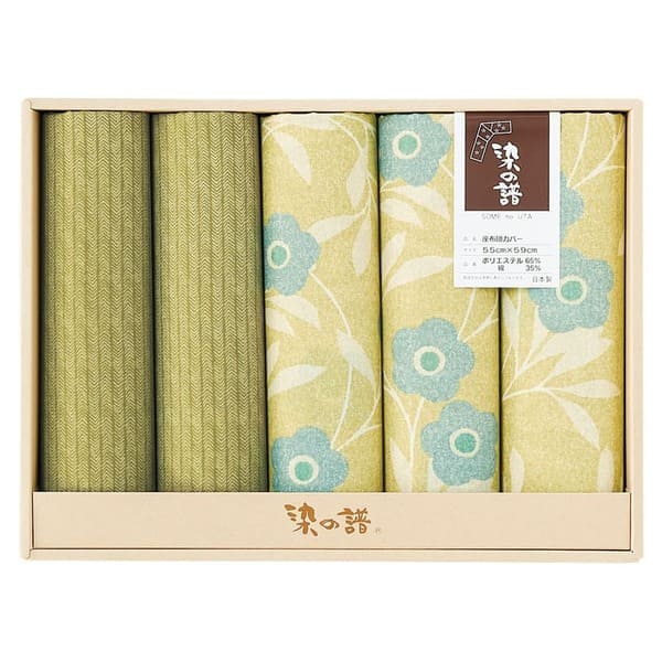 　　☆☆☆ 商品詳細 ☆☆☆ ●化粧箱入／約270×360×55mm ●材質／ポリエステル65%・綿35% ●内容／座布団カバー（約590×550mm）×5 ●重量／約650g ●原産国／日本製