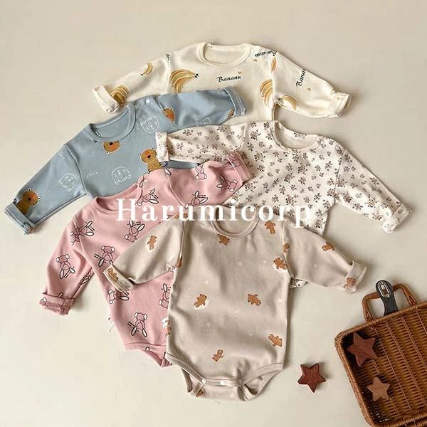 【商品番号】y755869 【カラー】クマ(ロンパース＋パンツ)　ウサギ(ロンパース＋パンツ)　花柄(ロンパース＋パンツ)　バナナ(ロンパース＋パンツ)　トラ(ロンパース＋パンツ) 【素材】綿95％ 注意事項: ※ 平置き素人採寸ですので多...