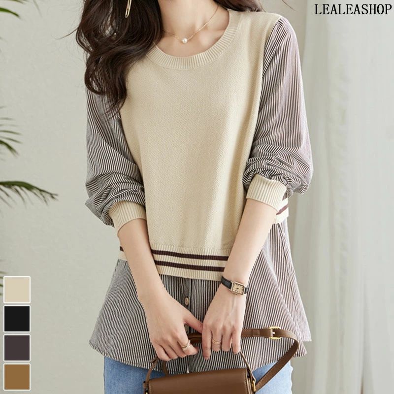 トップス カットソー レイヤード風 重ね着風 ワイド ロング お尻が隠れる 大きいサイズ 体型カバー ゆったり 長袖 二の腕カバー レディースファッション 20代 30代 40代 50代 60代 トップス カットソー レイヤード風 重ね着風...