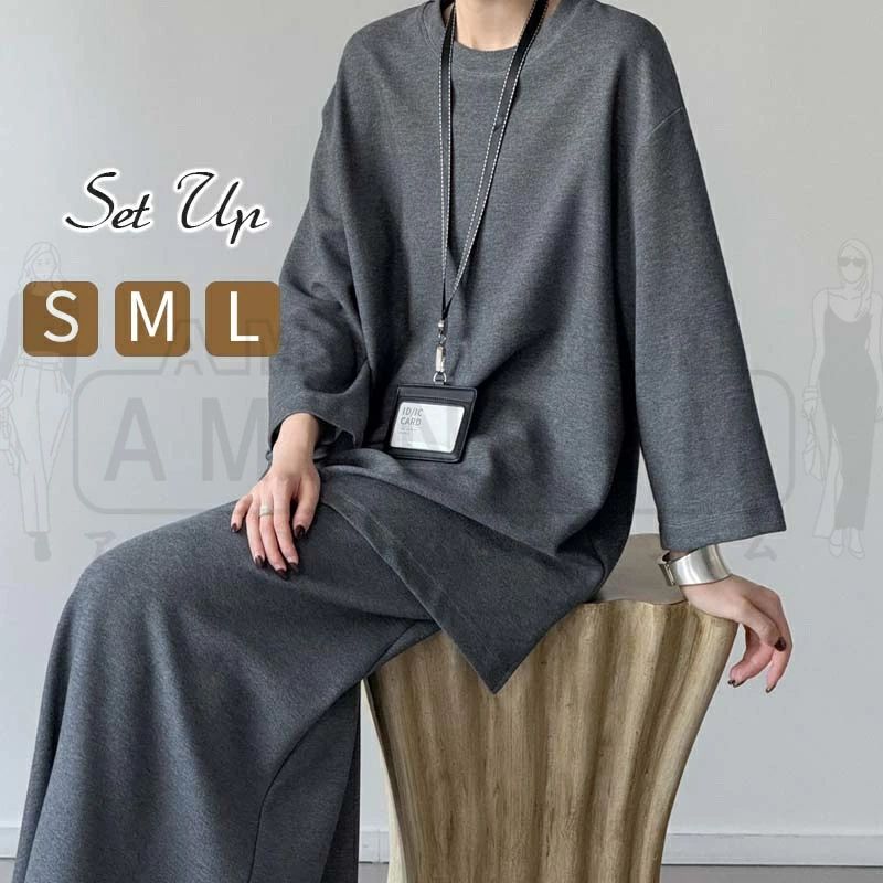 ◆サイズ詳細： 【Tops】 総丈80cm 、バスト120cm、 肩幅54cm 、袖丈40cm 【Skirt】 総丈95cm 、 ウエスト72-80cm 、 ヒップ100cm ◆アマンドピィエム ◆商品説明 楽！綺麗！働く女性の味方！ セッ...