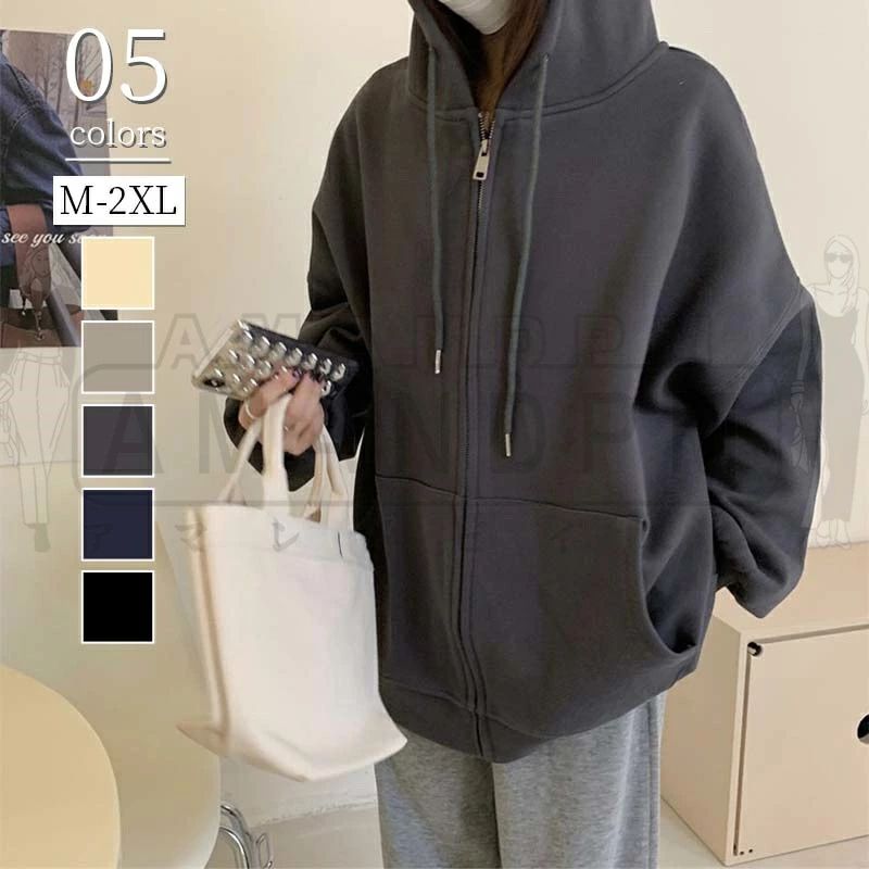 ◆アマンドピィエム ◆商品説明 【着るだけで細見え！体型カバー×可愛さ】 このパーカー レディースは、ゆったりとしたドロップショルダーとボリュームのある袖、お尻まで隠れる着丈がポイント。気になる体型を自然にカバーしてくれるので、リラックスし...