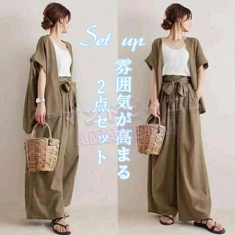 ◆サイズ詳細： ◆トップス S：着丈64-73/バスト106/袖丈33 M：着丈65-74/バスト110/袖丈34 L：着丈66-75/バスト114/袖丈35 ◆パンツ S：着丈99/ウエスト62-92 M：着丈100/ウエスト66-96 ...