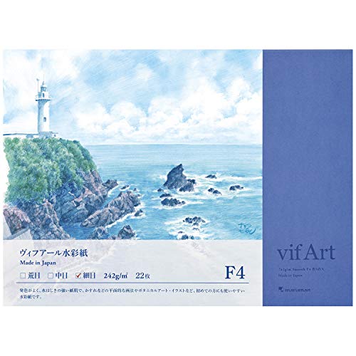 細目細目 表紙:ブルー/F4/B34VA・Size:F4Color:細目 表紙:ブルー・パッケージ個数:1・ヴィフアール水彩紙はマルマンが開発した『手軽に水彩を楽しめる』国産水彩紙です。・細目は細密な描写を再現でき、ボタニカルアート、ペン画...