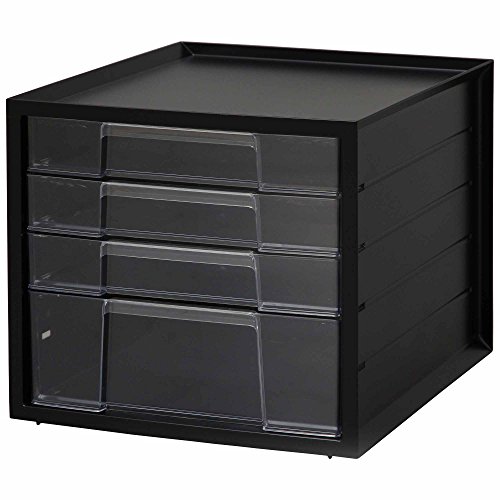 浅型3段+深型1段ブラック/単品/LCJ-4D・Color:ブラックSize:単品Style:浅型3段+深型1段・パッケージ個数:1・商品重量:約1.3kg・引出内寸(cm)浅型:幅約23.9×奥行約31.2×高さ約3.8・深型:幅約23....