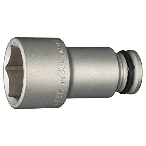 -/4NV-33L:二面幅:33mm/4NV-33L・Size:4NV-33L:二面幅:33mm・パッケージ個数:1・全長(mm):85・差込角(mm):12.7・対辺寸法(mm):33●無電解メッキのインパクト用ソケットです。