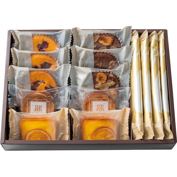 ●内容／プチケーキ（ベリー×3個、ショコラ＆バナナ×2個、ショコラ＆ナッツ×1個）、ガレットブルトンヌ・オレンジケーキ×各2個、ロングキャラメルパイ×4本