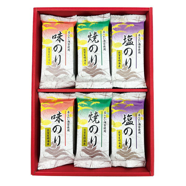 ●内容／味のり8切4枚4袋、焼のり8切4枚4袋、塩のり8切4枚4袋