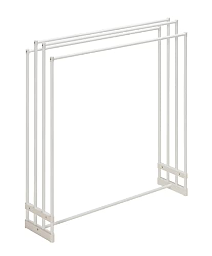 ホワイト/幅約79X奥行約20X高さ約85cm/STIK-B4・Size:幅約79X奥行約20X高さ約85cmPatternName:バスタオルスタンド・パッケージ個数:1・横からサッと通せるバスタオルスタンド・外側と内側のほし部は段違いで...
