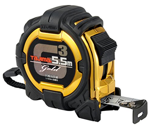 幅25mmゴールド/長さ5.5 m/G3GL25-55SBL・Size:長さ5.5 m・パッケージ個数:1・ゴールド仕上げのボディをスリットを刻んだアーマードケースでカバー。衝撃に強いエアダンパー効果で落下時の建材へのダメージを軽減。爪を保...