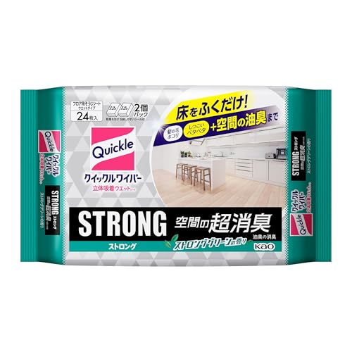 グリーン/-/-・パッケージ個数:1・床をふくだけで、しつこいベタベタ汚れを落とせるだけでなく、空間の油臭の消臭までできる強力タイプのウエットシート・れをすっきり落とす洗浄液採用で、フロア用クイックル史上最強のふき取り力・ホコリ・髪の毛はも...