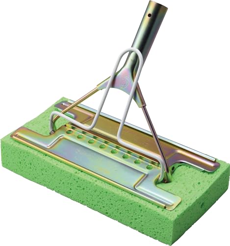 グリーン/幅30×奥行30×高さ4.5cm/WI844-00BU-MB・パッケージ個数:1・絞り機能付き　水拭き用スポンジワイパーワイド　ヘッドのみ　金具部：スチール・レバー操作でワンタッチで水を絞ることができるため、手を濡らさず・汚さずに...
