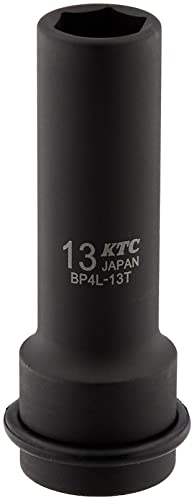 インパクトレンチブラック/対辺寸法(mm):13/BP4L13TP・Size:対辺寸法(mm):13・パッケージ個数:1・対辺寸法(mm):13・差込角(mm):12.7・全長(mm):75・ピン・リング付●狭い箇所にも使用しやすいディープ...