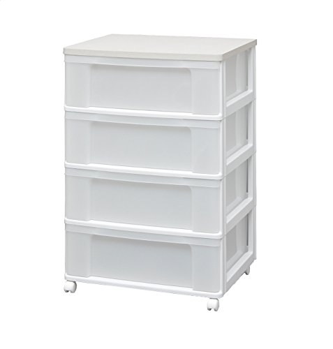 4段ホワイト/奥行63.2cm x 幅50.7cm x 高さ95.1cm (引き出し数 4)/W654P・Color:ホワイトStyle:4段PatternName:単品・パッケージ個数:1・商品サイズ(cm):幅約63.2×奥行約50.7...