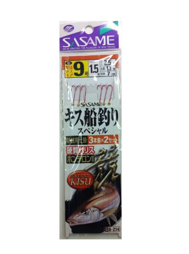 スペシャル / 3本鈎-/9号/B-214・Size:9号Style:スペシャル / 3本鈎・パッケージ個数:1・ささめ針 キス船釣りペシャル3本 B-214 (投げ釣り 仕掛け　キス釣り仕掛け)・■全長：1.3m・■仕様：3本鈎×2セット...