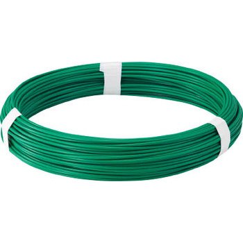 ビニール被覆タイプ緑/線径3.2mm/-・Size:線径3.2mm・パッケージ個数:1・番手:10・線径(mm):3.2・長さ(m):23・使用荷重(kgf):49・被覆カラー:緑色●各種結束に。●緑色のビニールをなまし鉄線に被覆しています。