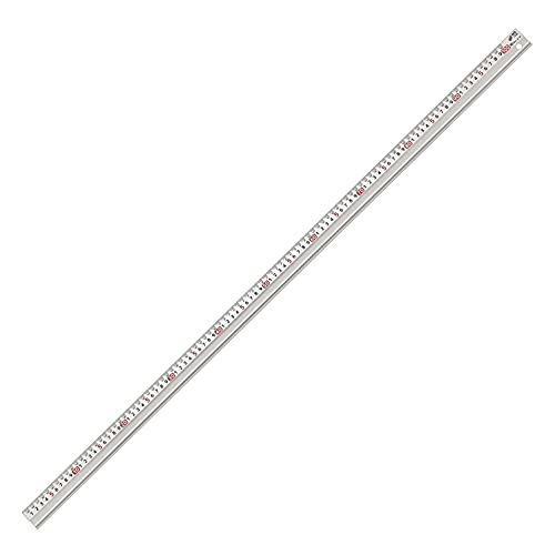 モダンシルバー/100cm/AS-100・Size:100cm・パッケージ個数:1・原産国:中国・測定範囲(mm):0-1000・長さの許容差(mm):±0.40・目盛の種類:上段cm目・目盛のピッチ(mm):上段1線引き、カッティング作業...